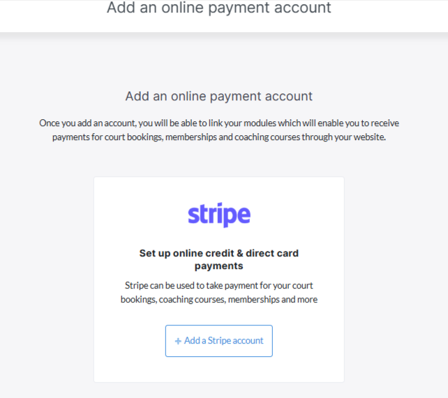 Connecting to Stripe – ClubSpark